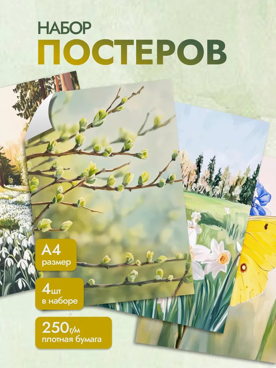 Интерьерные постеры А4 на стену