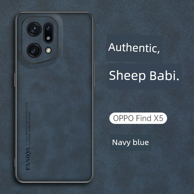 Чехол для OPPO Find X5 из силикона и овчины, морской синий, премиум защитный чехол для мобильного устройства