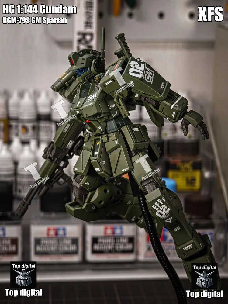 Сборная Игрушечная фигурка модель HG 1:144 Gundam RGM-79S GM Spartan, JIM, Высококачественная модель, Поставляется с бесплатными наклейками и кронштейнами