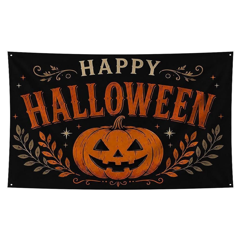 Украшения декор на Хэллоуин Баннер на стену "Happy Halloween" 180х100 см