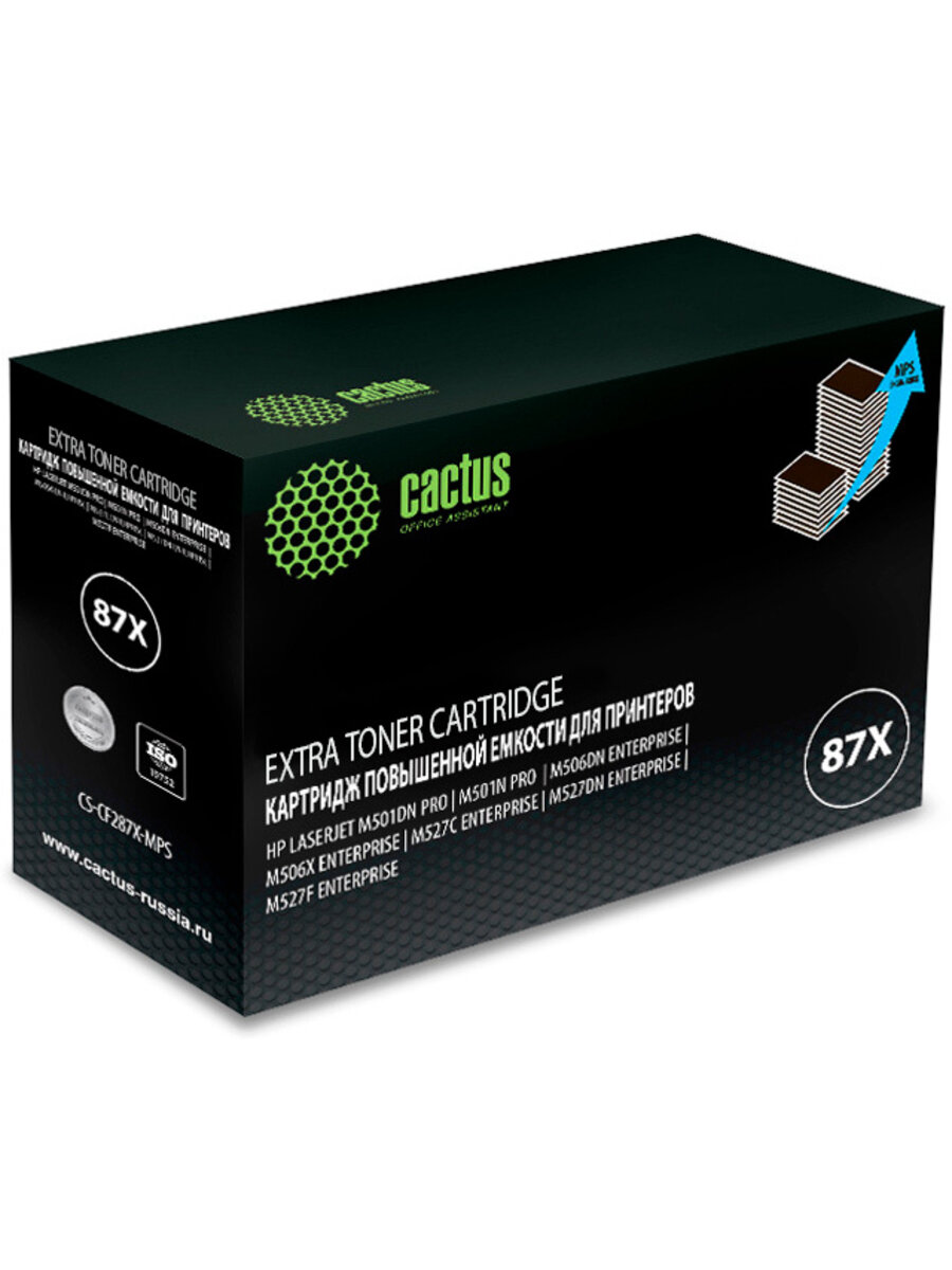 Картридж лазерный Cactus CS-CF287X-MPS CF287XX черный (24000стр.) для HP LJ M506dn/M506n/M506x