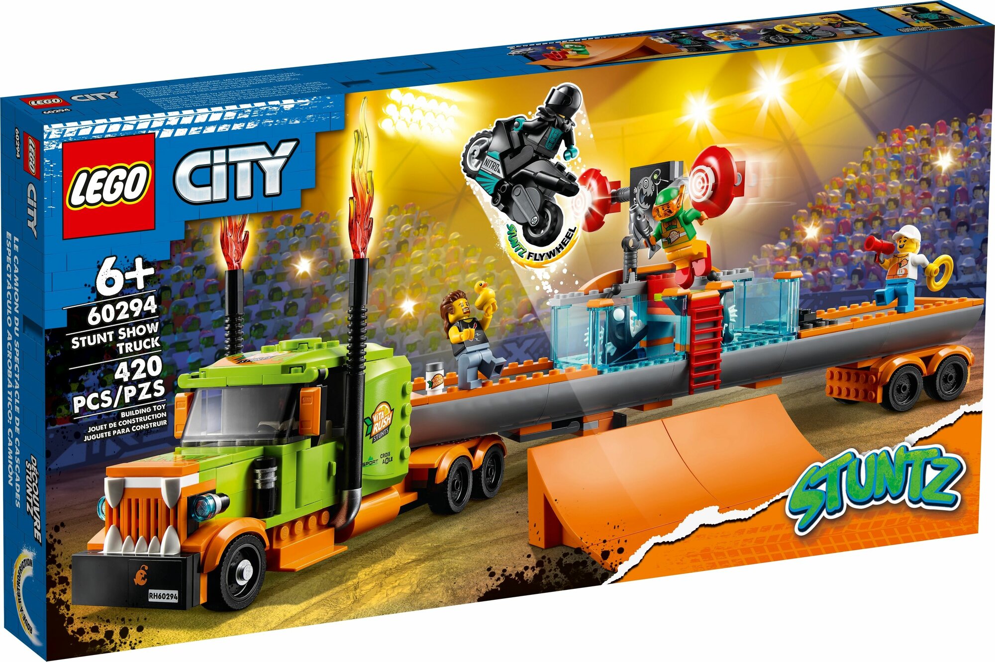 Лего City серия, LEGO 60294 Грузовик для шоу каскадёров, lego конструктор для мальчика, лего для девочек