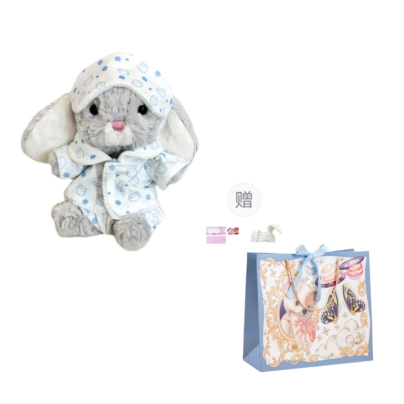 Куклы AOLETU, Silver+Nap Bunny Ears Eye Mask+Puppy Pull-Out Greeting Card, 15CM EU