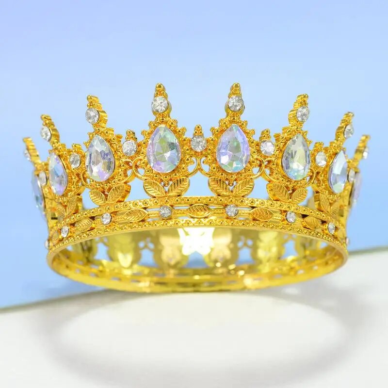 Пластиковая корона с кристаллами, 1 шт. Golden and AB