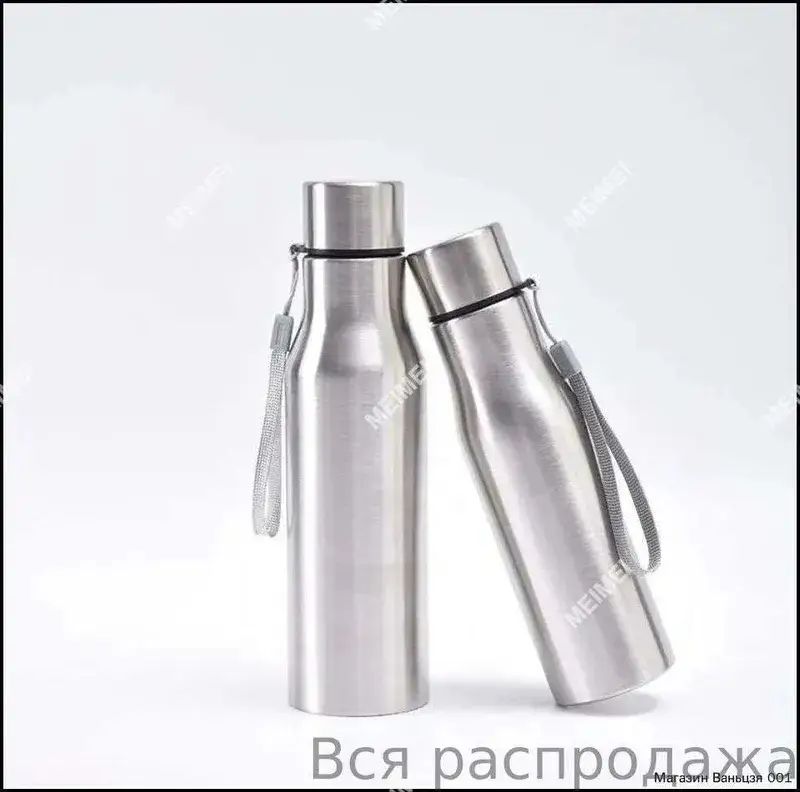 Термос вакуумный 1 л, сталь нержавеющая, стандартная горловина, белый цвет, для напитков, компактный дизайн — фото 1