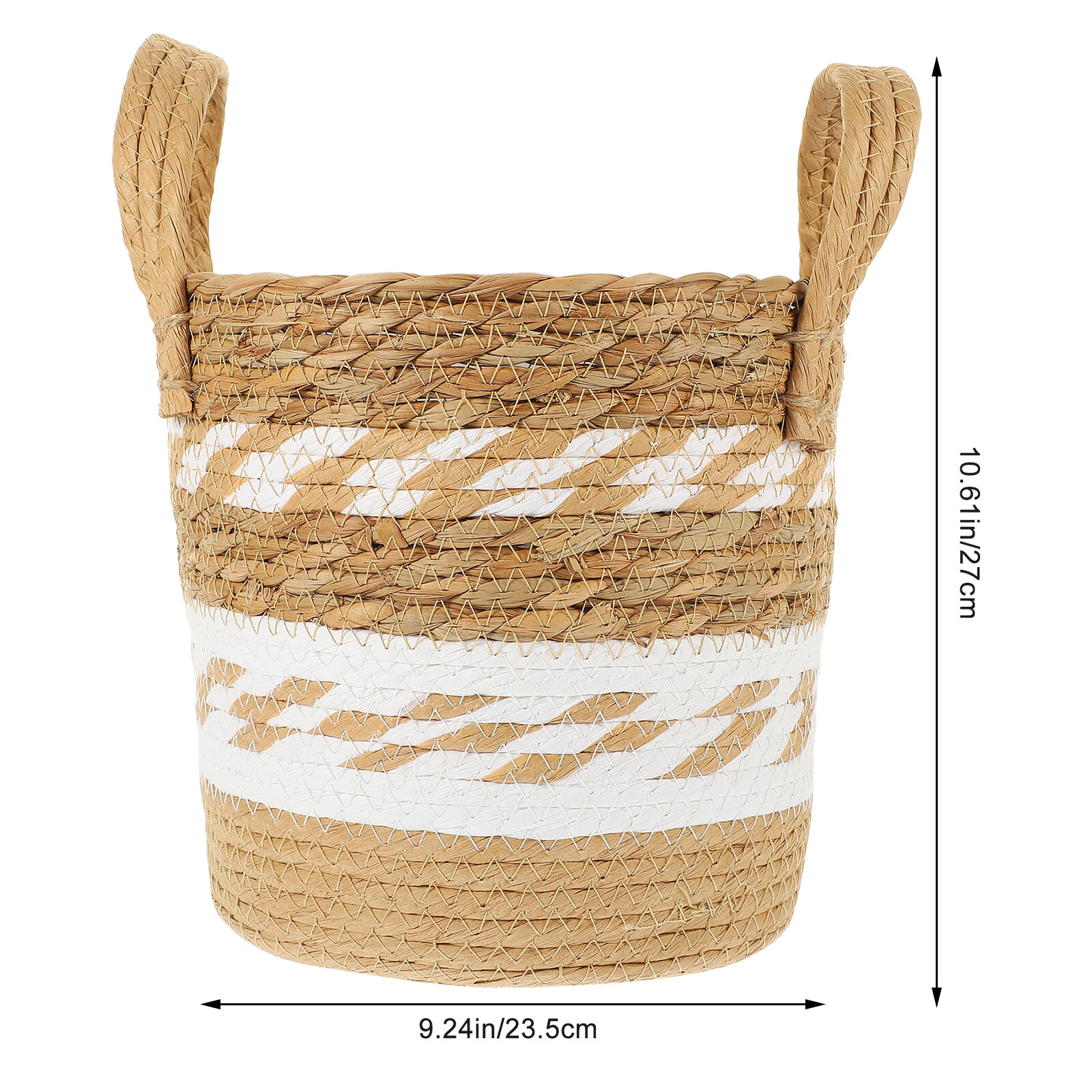 Вязаная Корзина Для Цветов И Растений Из Стеблей 27X23.5X23.5Cm Khaki Добавит Стильный Штрих К Вашему Интерьеру