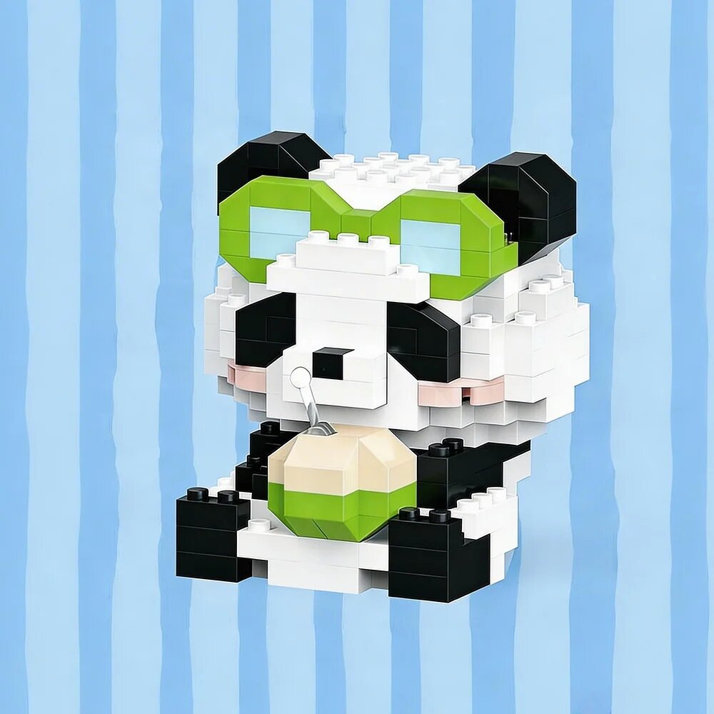Panda 3D-конструктор мини-животное Белый, No Box-W1508-07