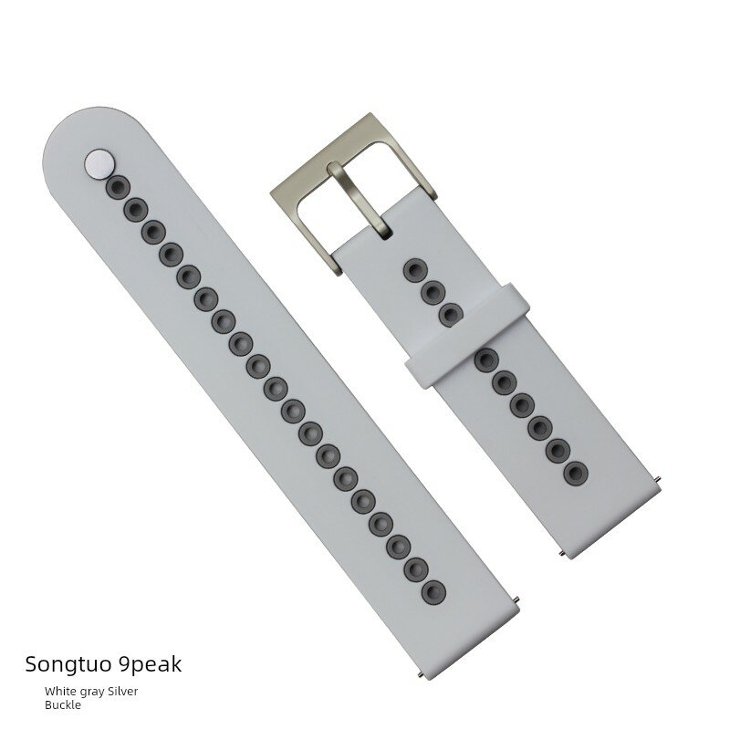 Suunto 9 Peak 22 мм белая силиконовая браслет с серебряной пряжкой, стандартная посадка