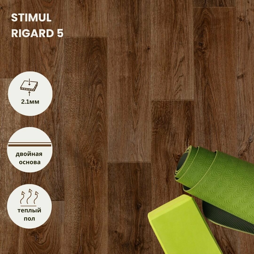 Линолеум бытовой на пол на отрез для квартиры и домаTarkett Stimul Rigard 5 (2,0 х 5,0) 10,0 м. кв. (цена за кусок)