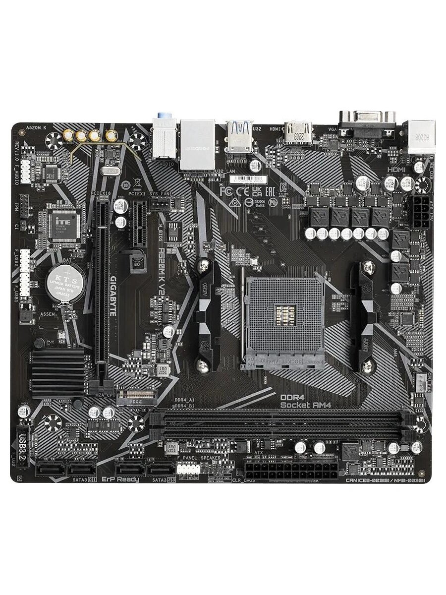 Материнская плата Gigabyte A520M K V2 Soc-AM4 AMD A520