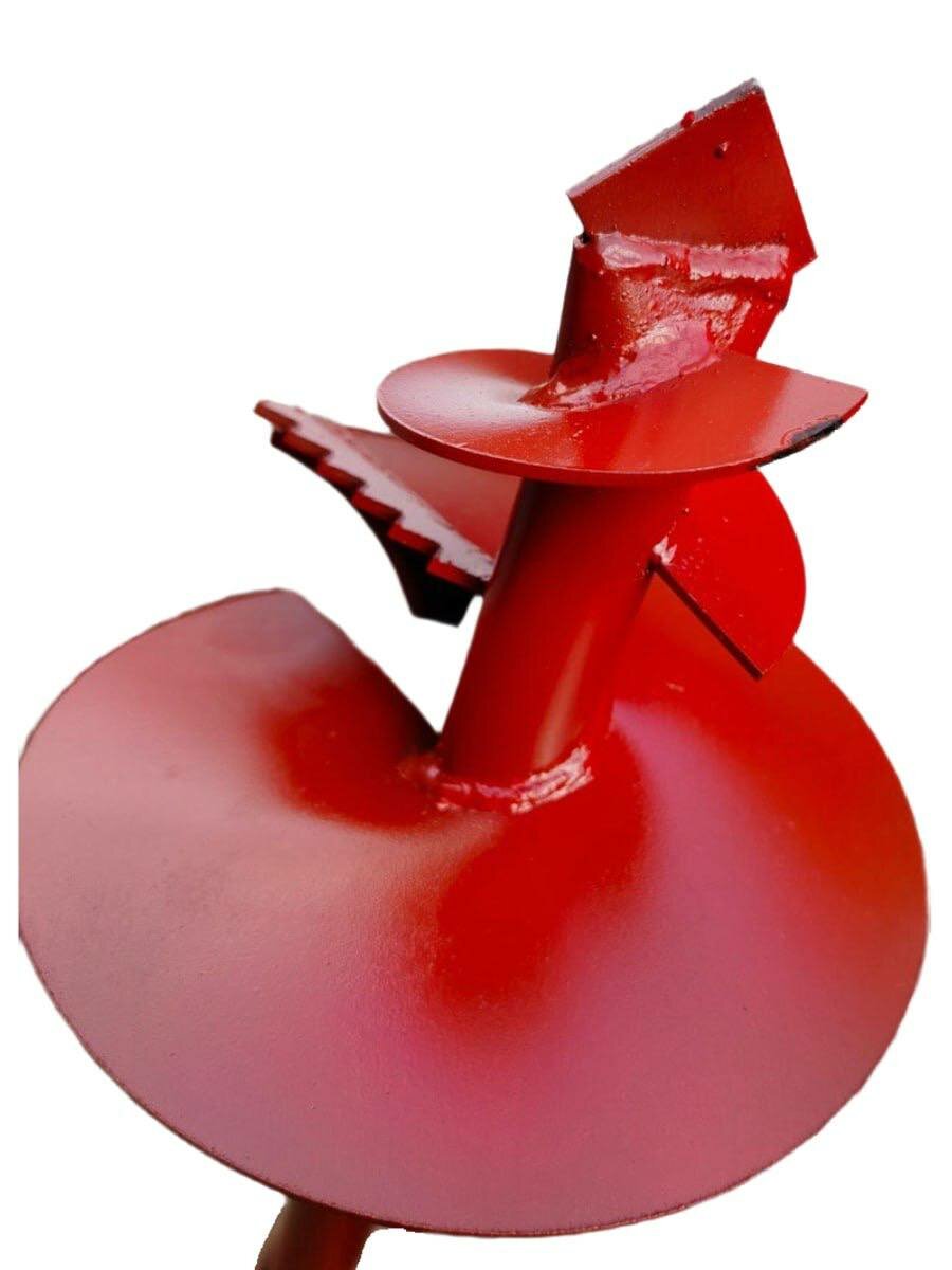 Бур садовый 200 мм ручной для земли и столбов, шнек разборный усиленный 3 мм, бур для лунок и ям, длина 1 2 м с удлинителем