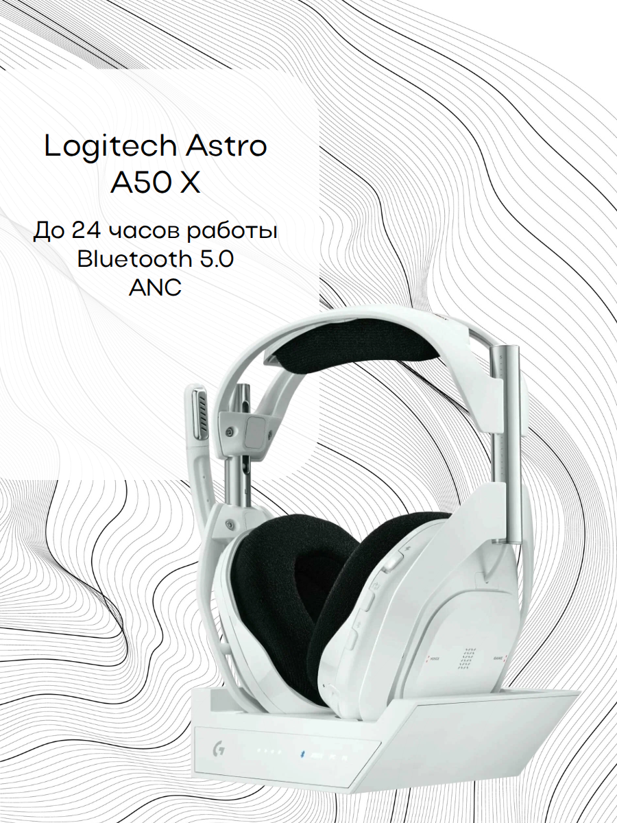 Беспроводная игровая гарнитура Logitech G Astro A50 X, белый