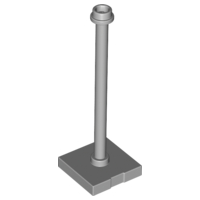 Support 2 x 2 x 5 Bar on Tile Base with Hollow Stud and Stop Ring, 98549 Light Bluish Gray U