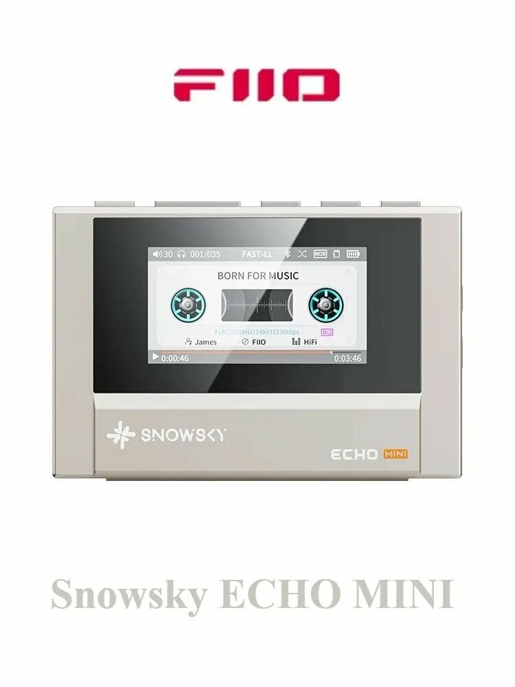Портативный аудиоплеер FiiO SNOWSKY ECHO MINI F4401E, Bluetooth, LCD-экран, золотистый
