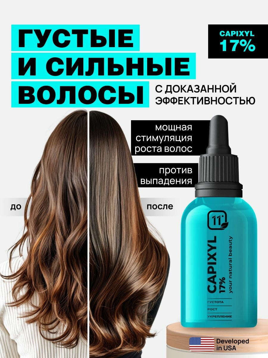 Лосьон для роста волос Капиксил 17% . Сыворотка для восстановления против выпадения, средство для роста волос. не минаксидилл, 60 мл