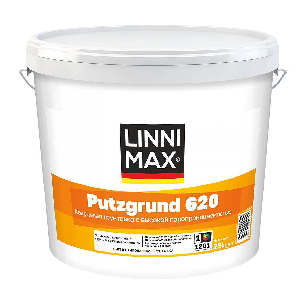 Грунтовка Linnimax Putzgund 620, пигментированная, база 1, белая, 25 кг 948105847