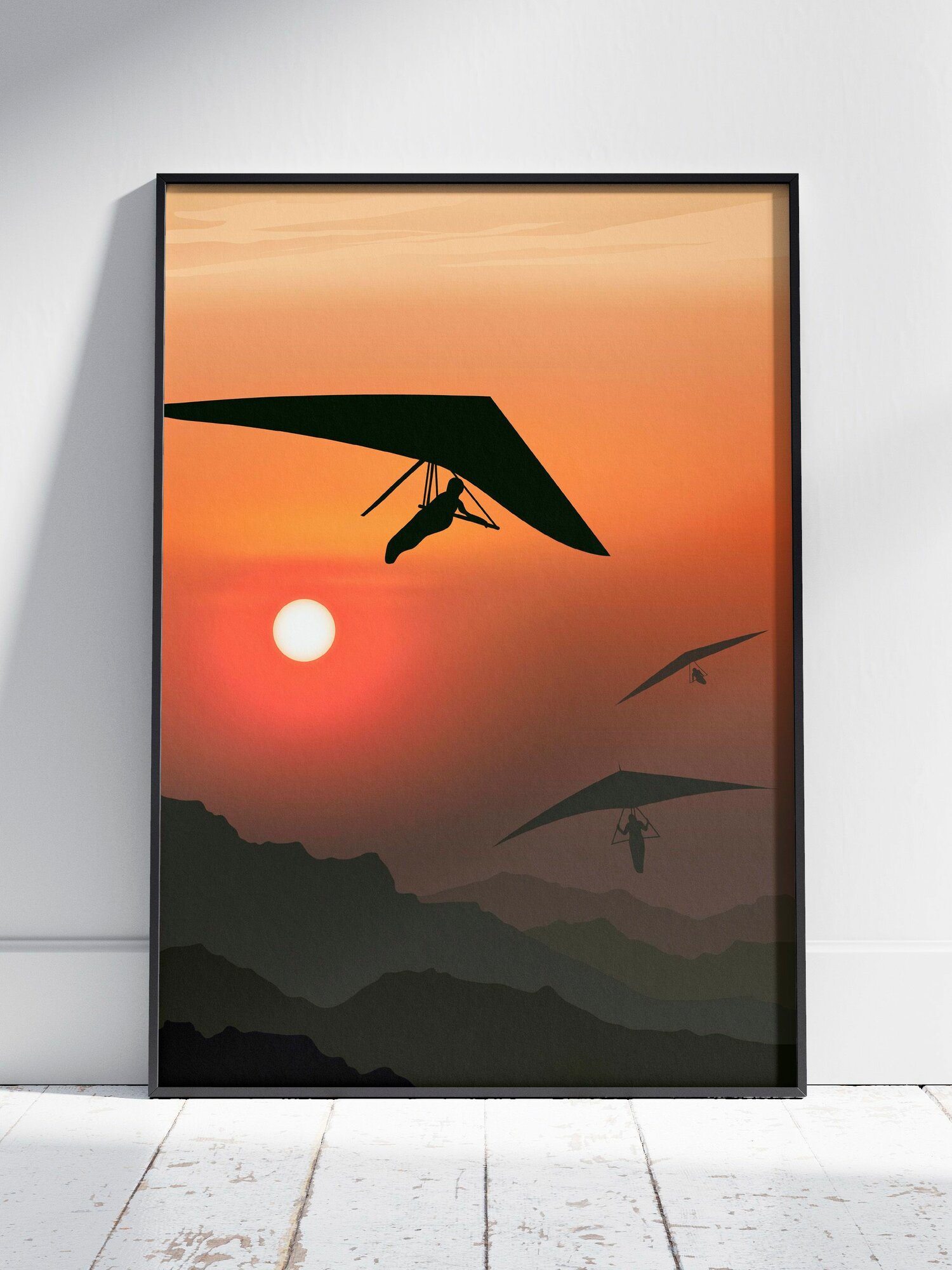 Плакат на стену для интерьера Транспорт и техника (Дельтаплан - Hang Glider 3) - Постер по машине формата A4 (21x30 см)