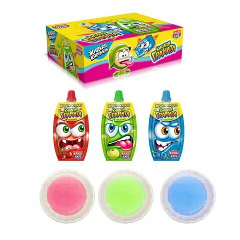 60 шт. Жидкая карамель "Кислая граната", 20 г, канди клаб, GEL009-1