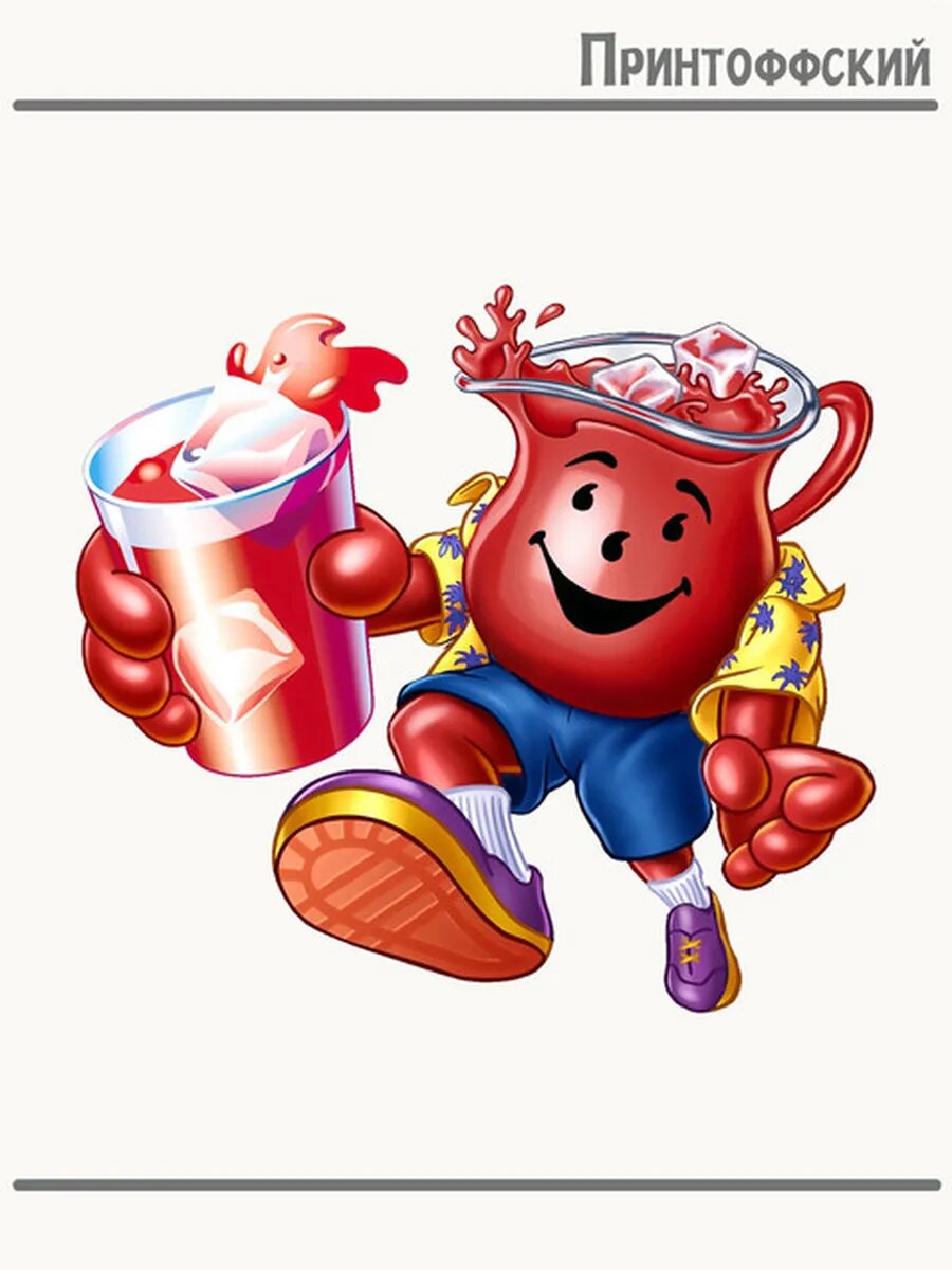 Термонаклейка для одежды и аксессуаров DTF-печать кул айд мэн мен kool aid man