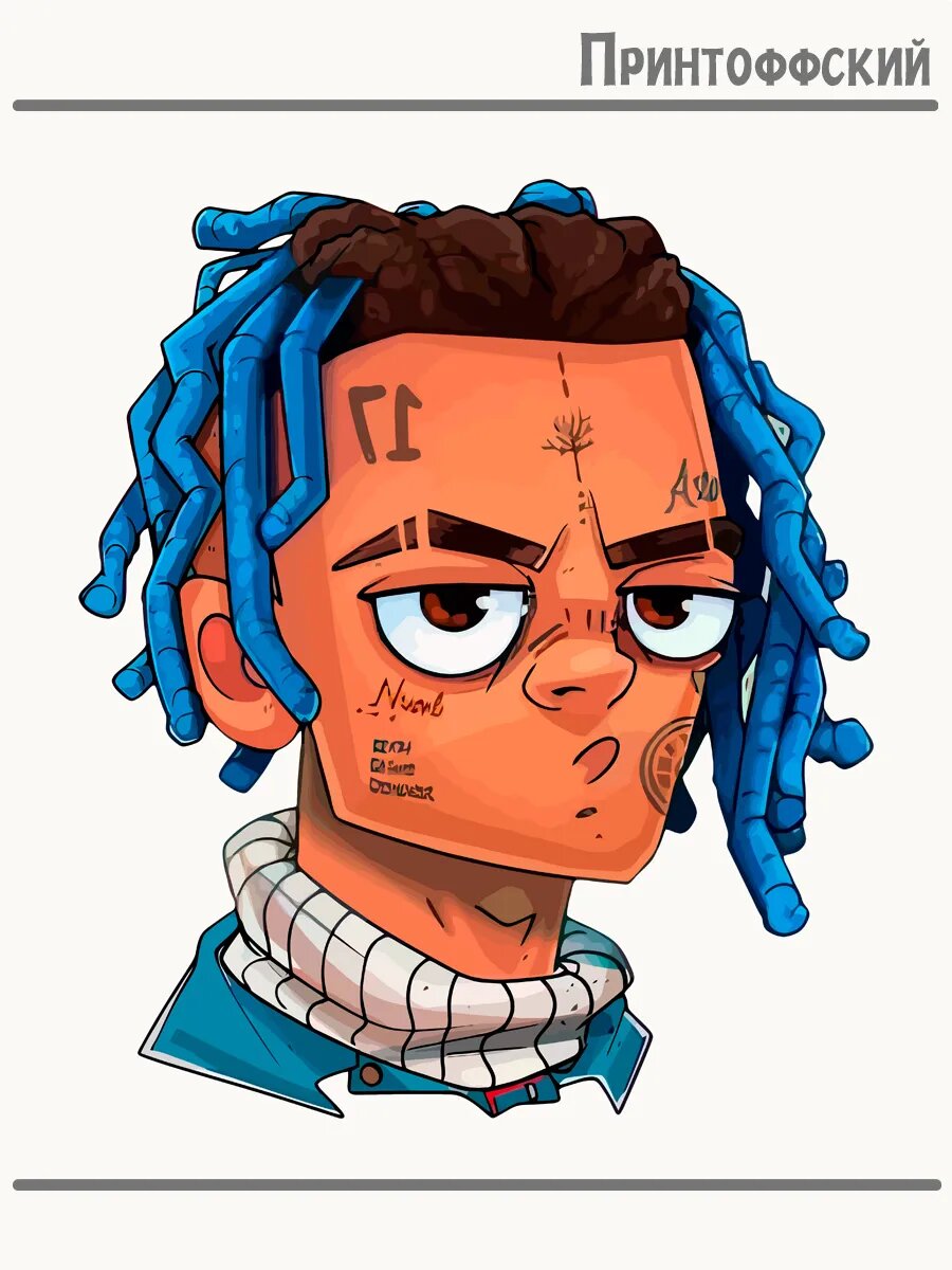 Термонаклейка для одежды и аксессуаров DTF-печать рэпер XXXTentacion