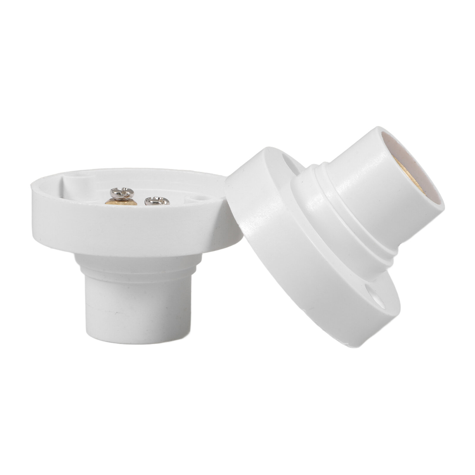 Патрон для лампы с винтовым цоколем, патрон для лампы для испытаний на старение, круглый патрон с небольшой резьбой, прочный цоколь (E14, белый), напряжение 250 В, 2 шт.