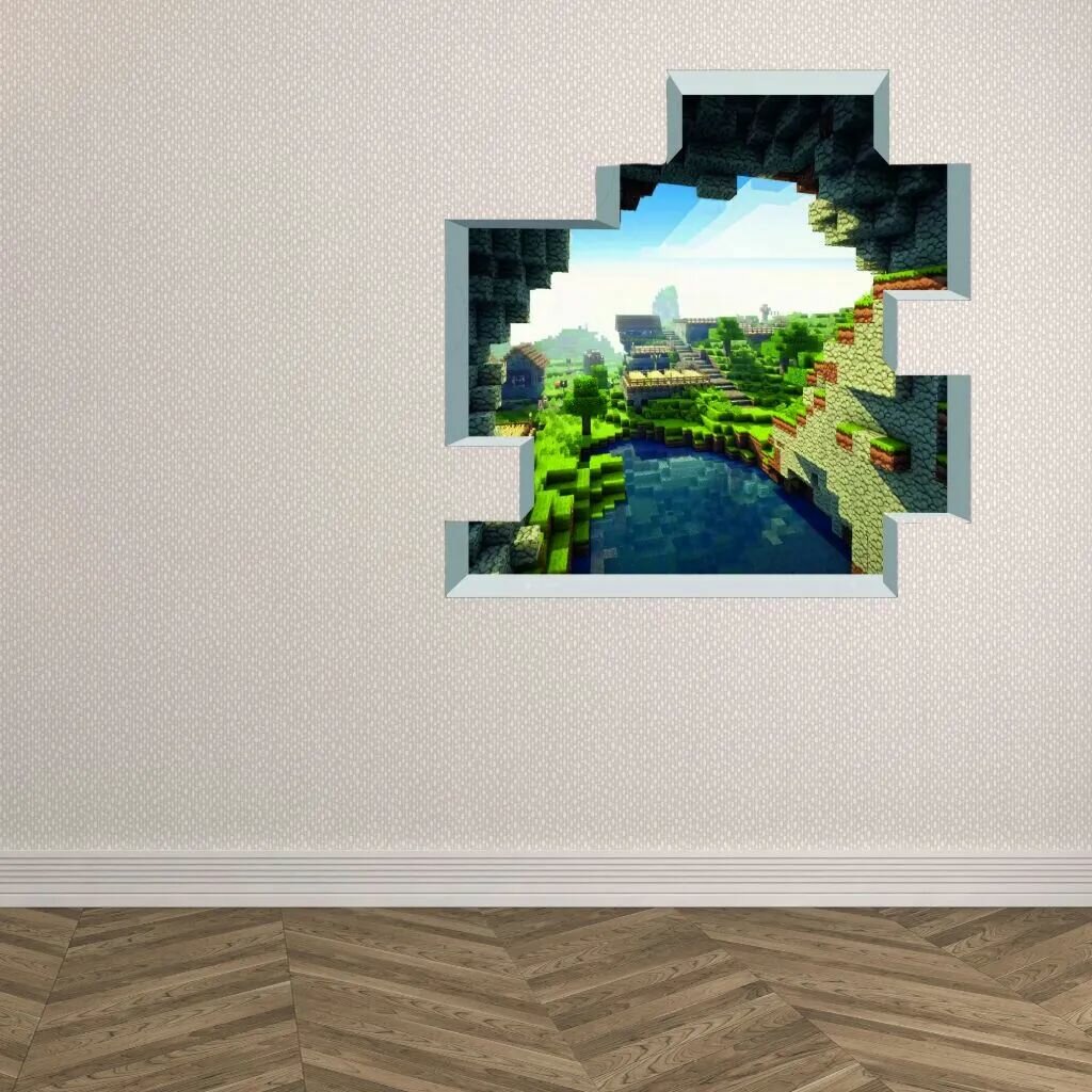 3D наклейки на стену Minecraft для детской комнаты, стильные и водонепроницаемые декоративные стикеры для интерьера