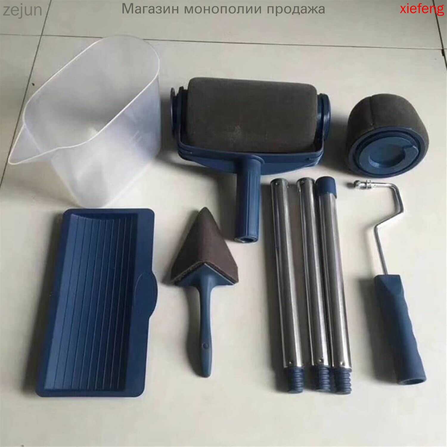 Бескапельный набор валиков для покраски стен и потолка с телескопической ручкой для безопасного и удобного нанесения