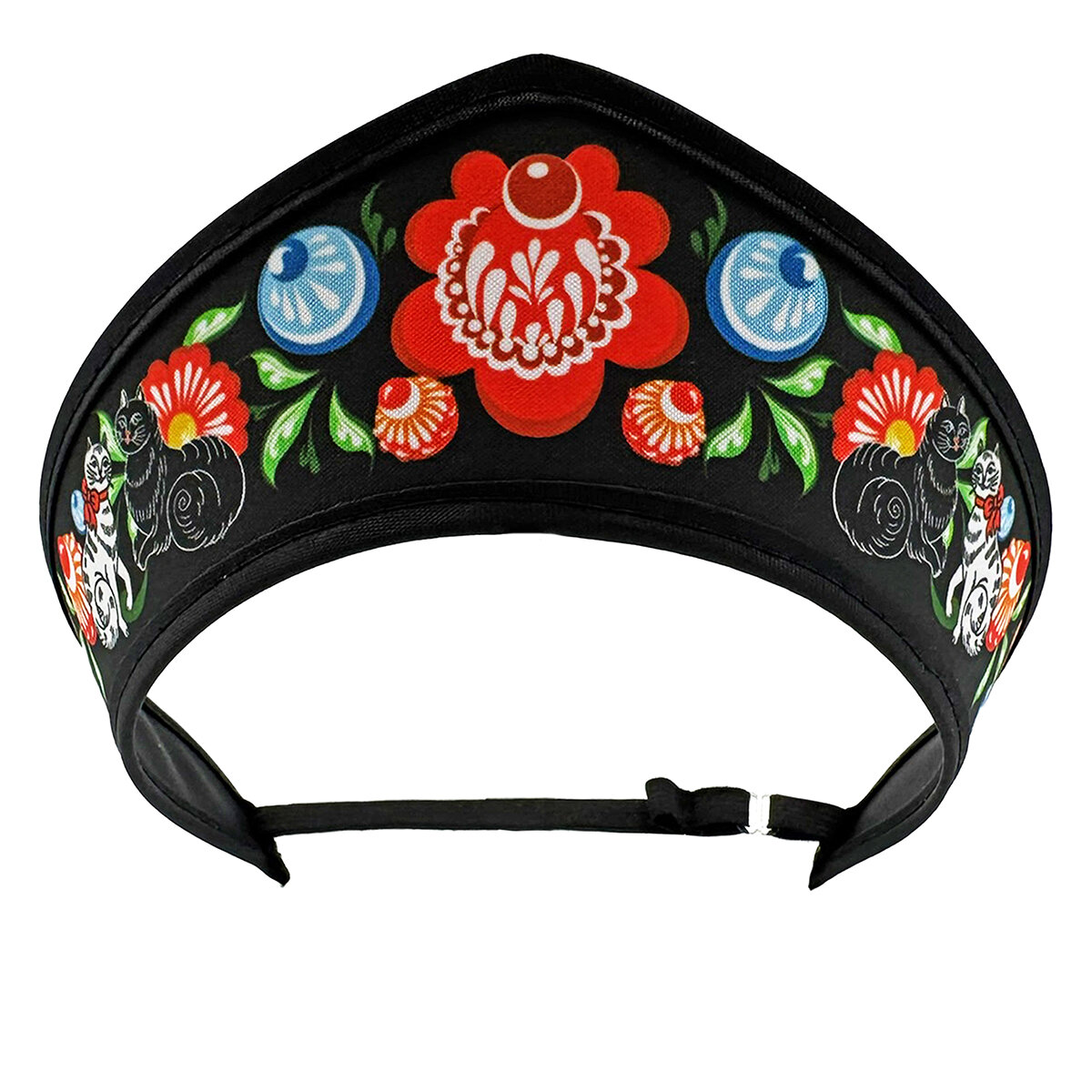 Кокошник-ободок черный русский народный промысел полиэстер 77778