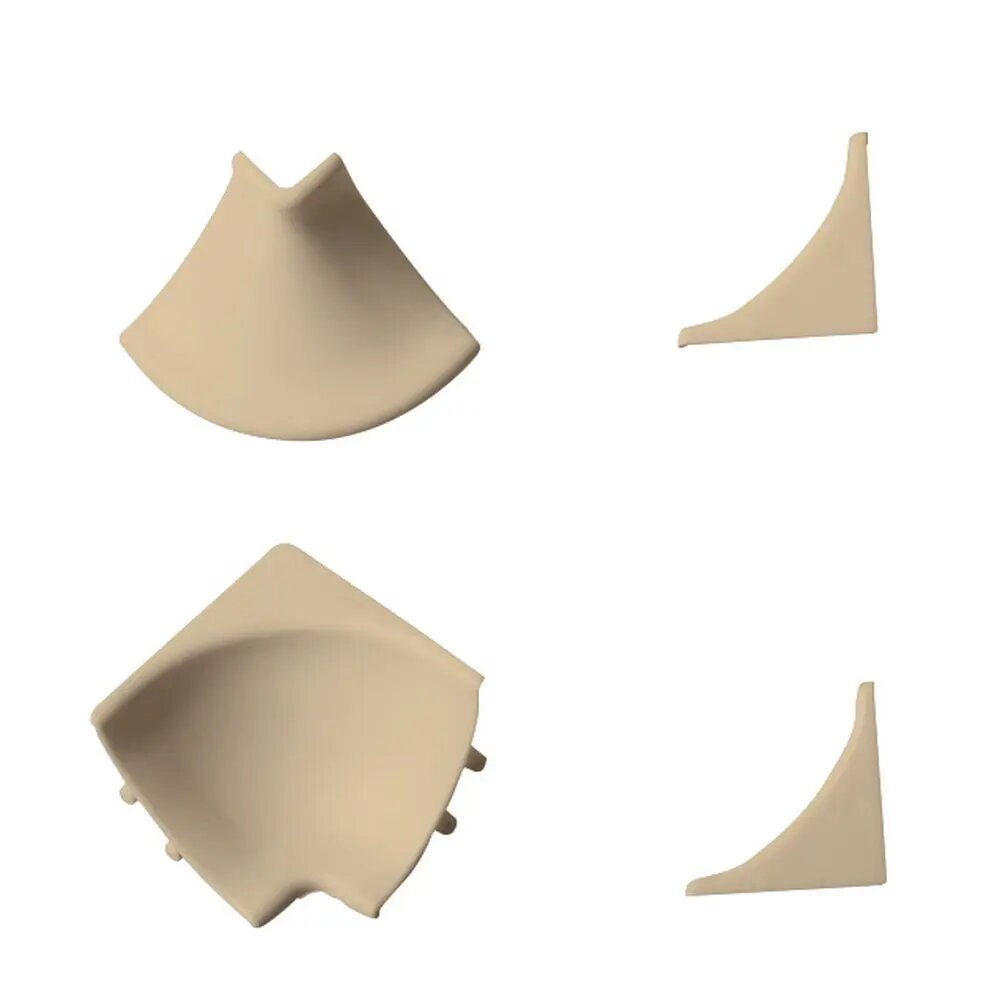 Набор аксессуаров для плинтуса ПВХ бежевый 12×2×11.5 см с углами и заглушками