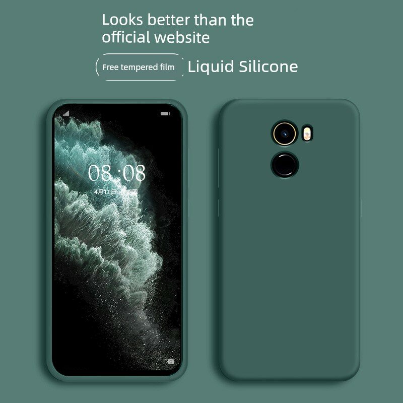 Жидкий силиконовый чехол для Xiaomi Mix 2, темно-зеленый, ультратонкий, полная защита, ударопрочный