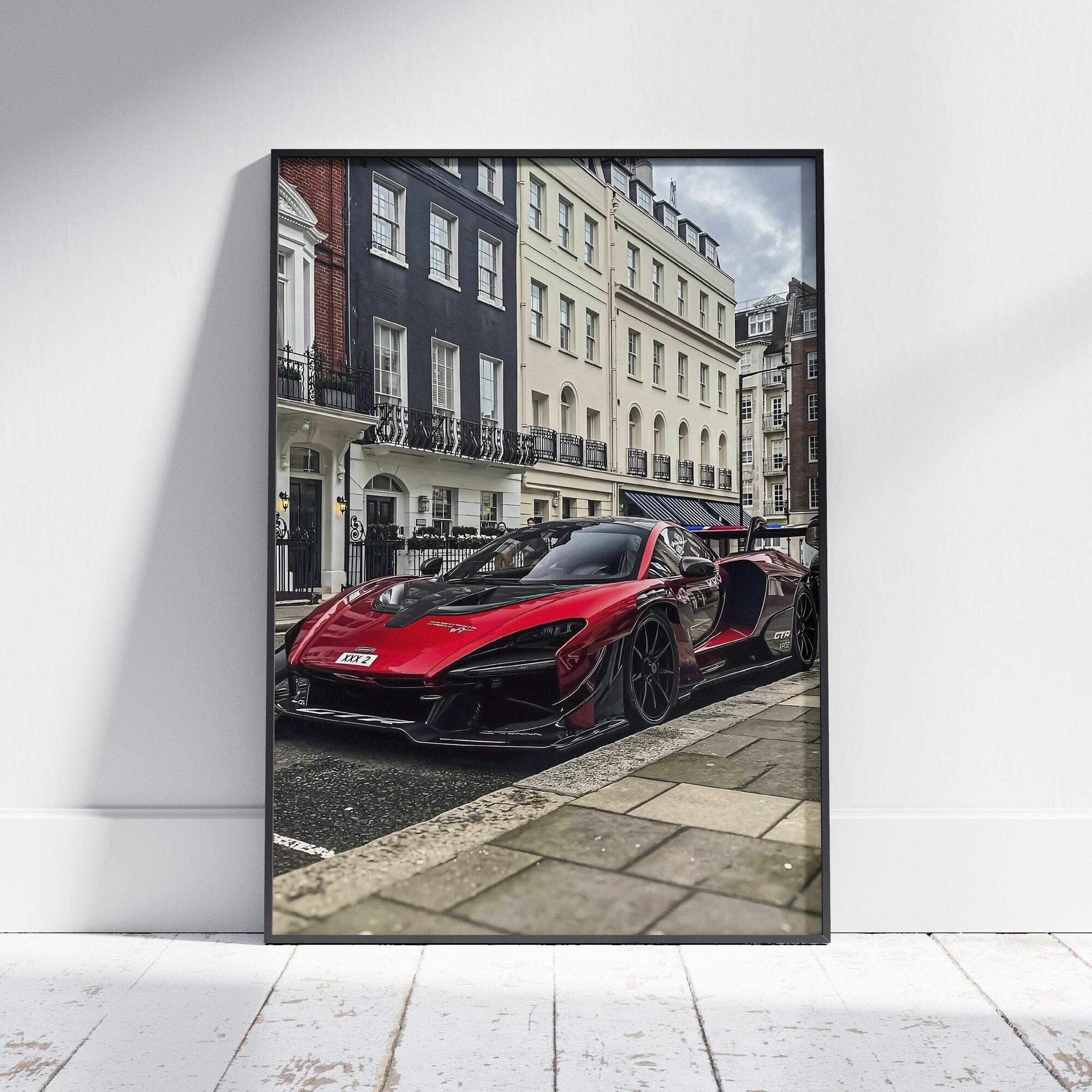 Плакат на стену для интерьера Спорткар (McLaren Senna 5) - Постер по спортивным гоночным машинам автомобилям формата А4 (21x30 см)