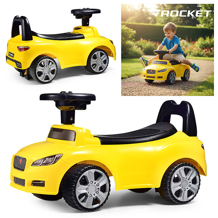 Каталка Rocket R0273, для детей, устойчивая, удобная ручка, жёлтый цвет