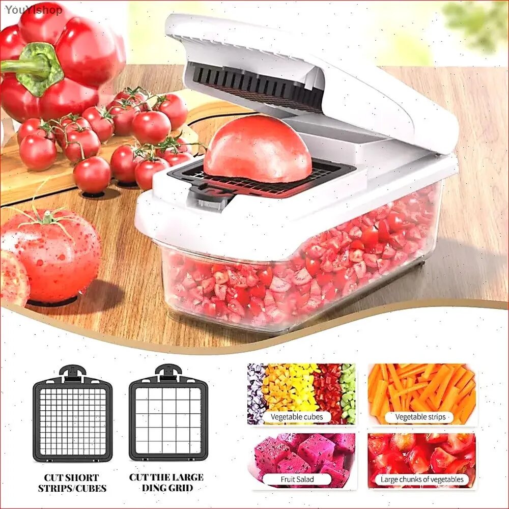 Ручная овощерезка 8 в 1 с 15 предметами набор для нарезки кубиками терки слайсы