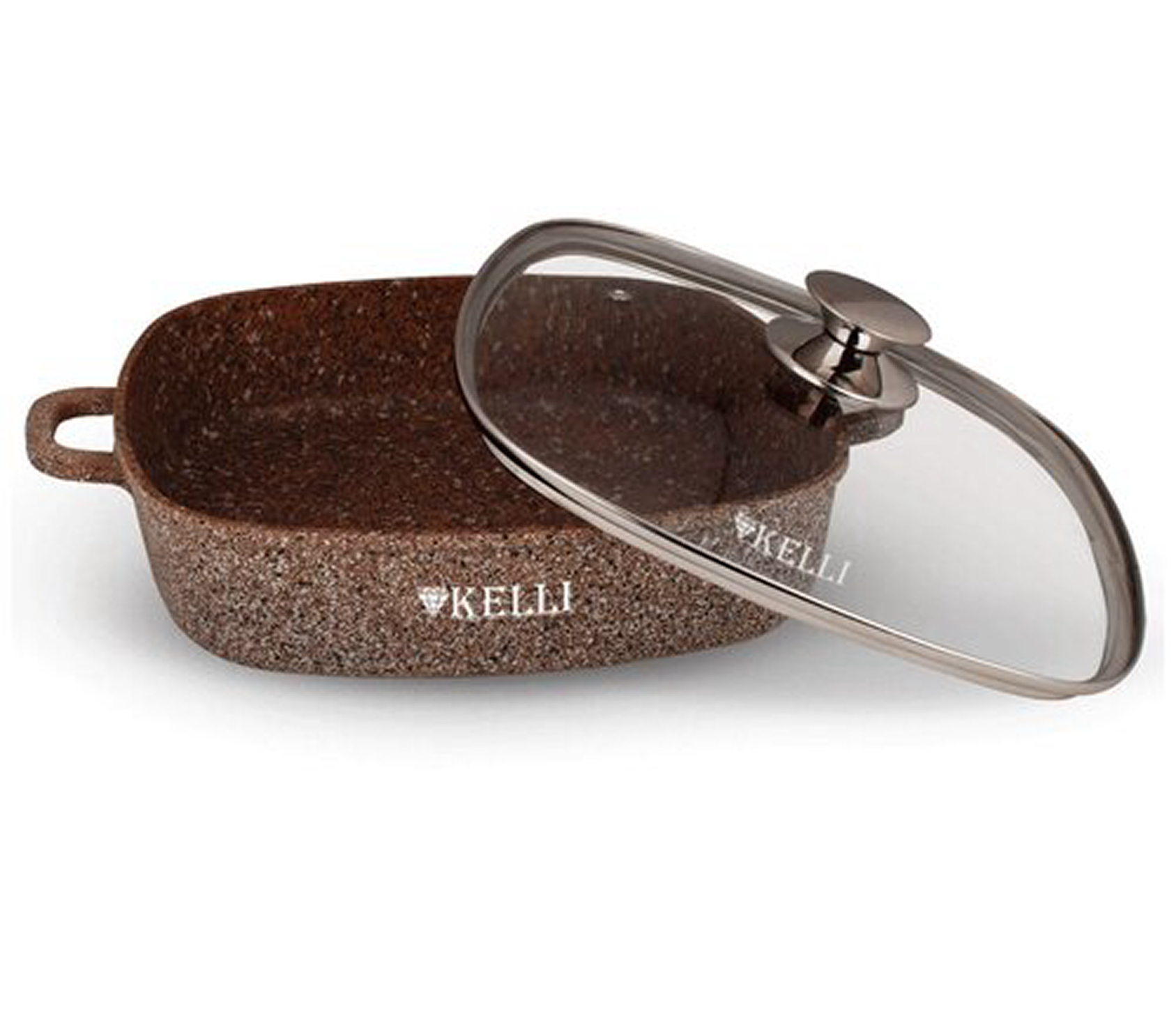 Сотейник Kelli KL-4059-28, с антипригарным покрытием, 4.5 л, диаметр 28 см, коричневый