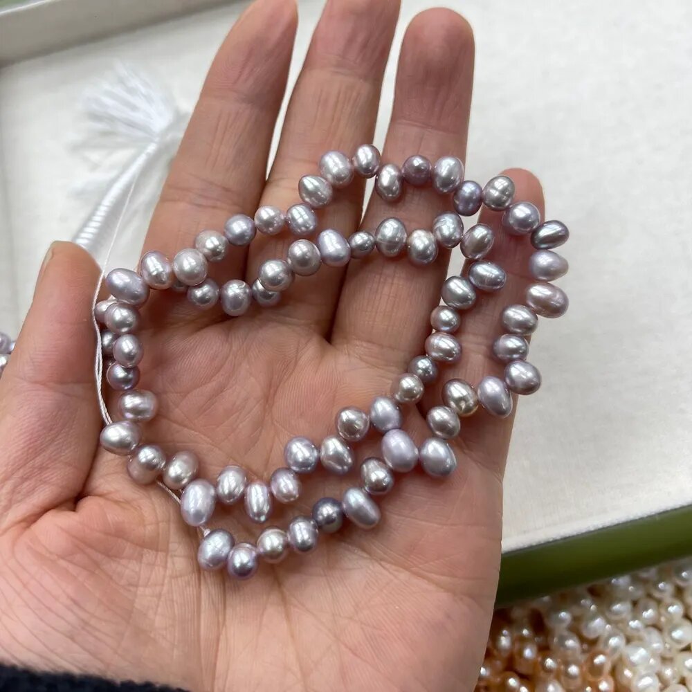 Жемчужная нить из натурального речного жемчуга, ручная работа, создание серег и браслетов (5-6мм)