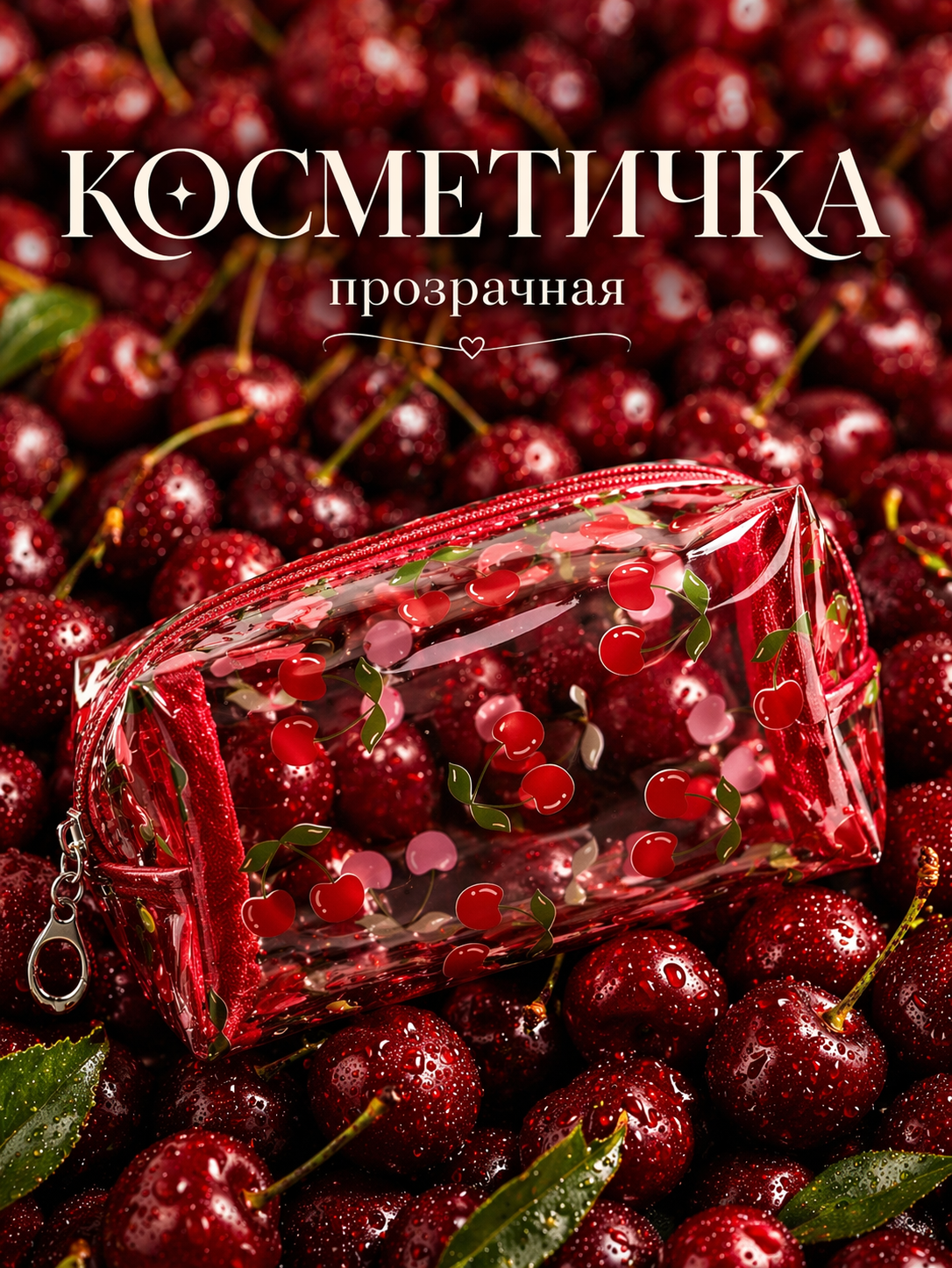 Косметичка Сима-ленд, ширина: 6 см., высота: 8.5 см., длина: 15 см., , прозрачный