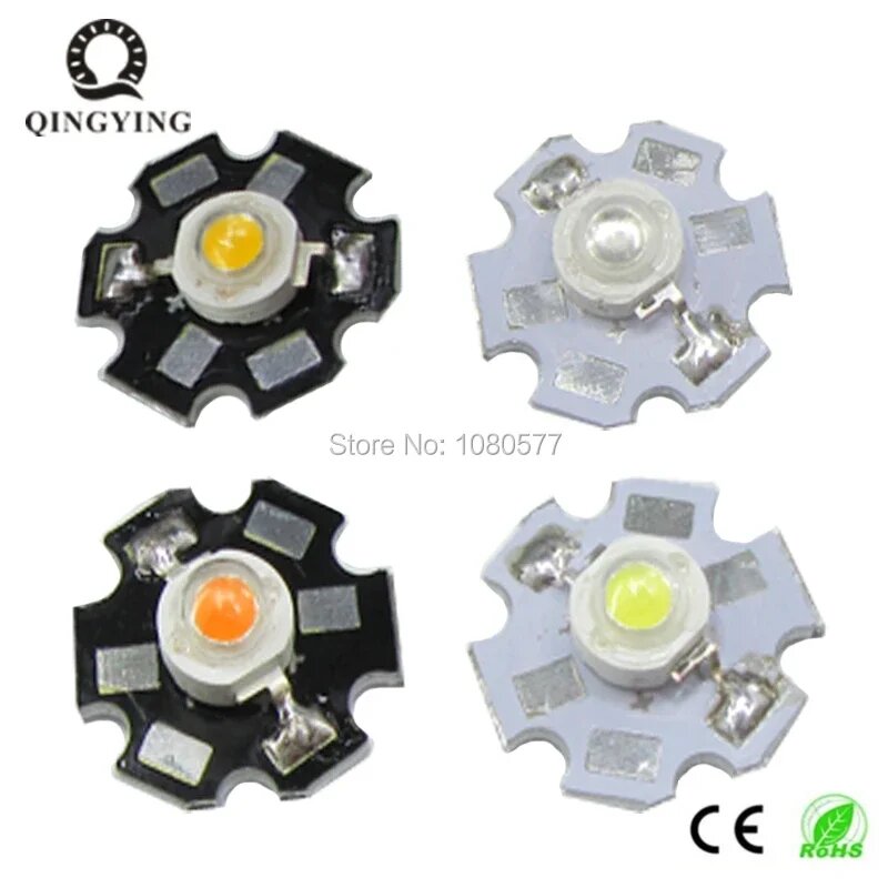 Светодиодные бусины 1W 3W Cold White 6500K с White PCB