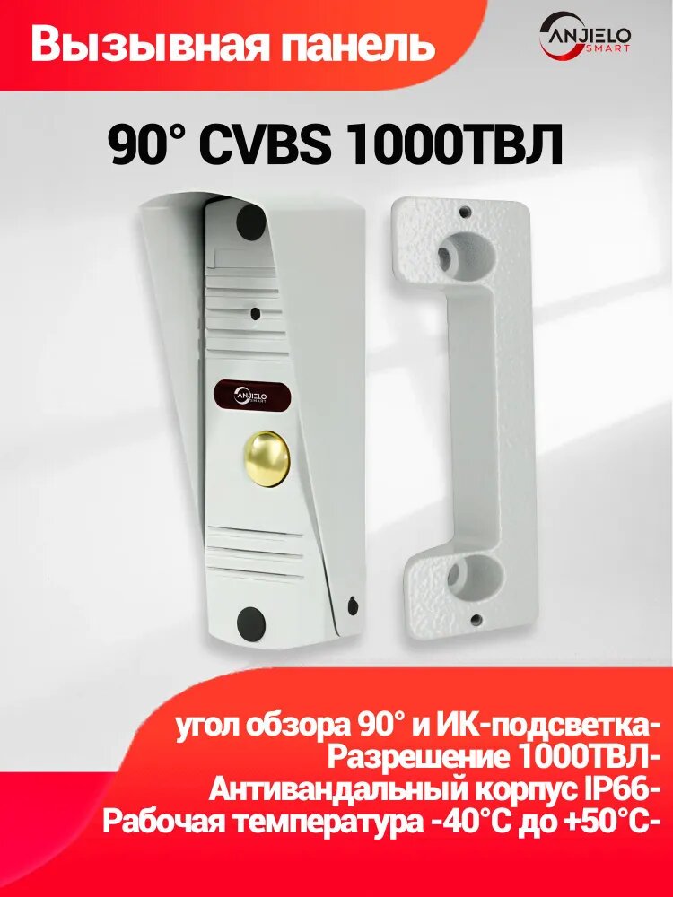 Панель вызова видеодомофона уличная металлическая, IP65 влагозащита! Проводная связь, ИК-ночь (90)