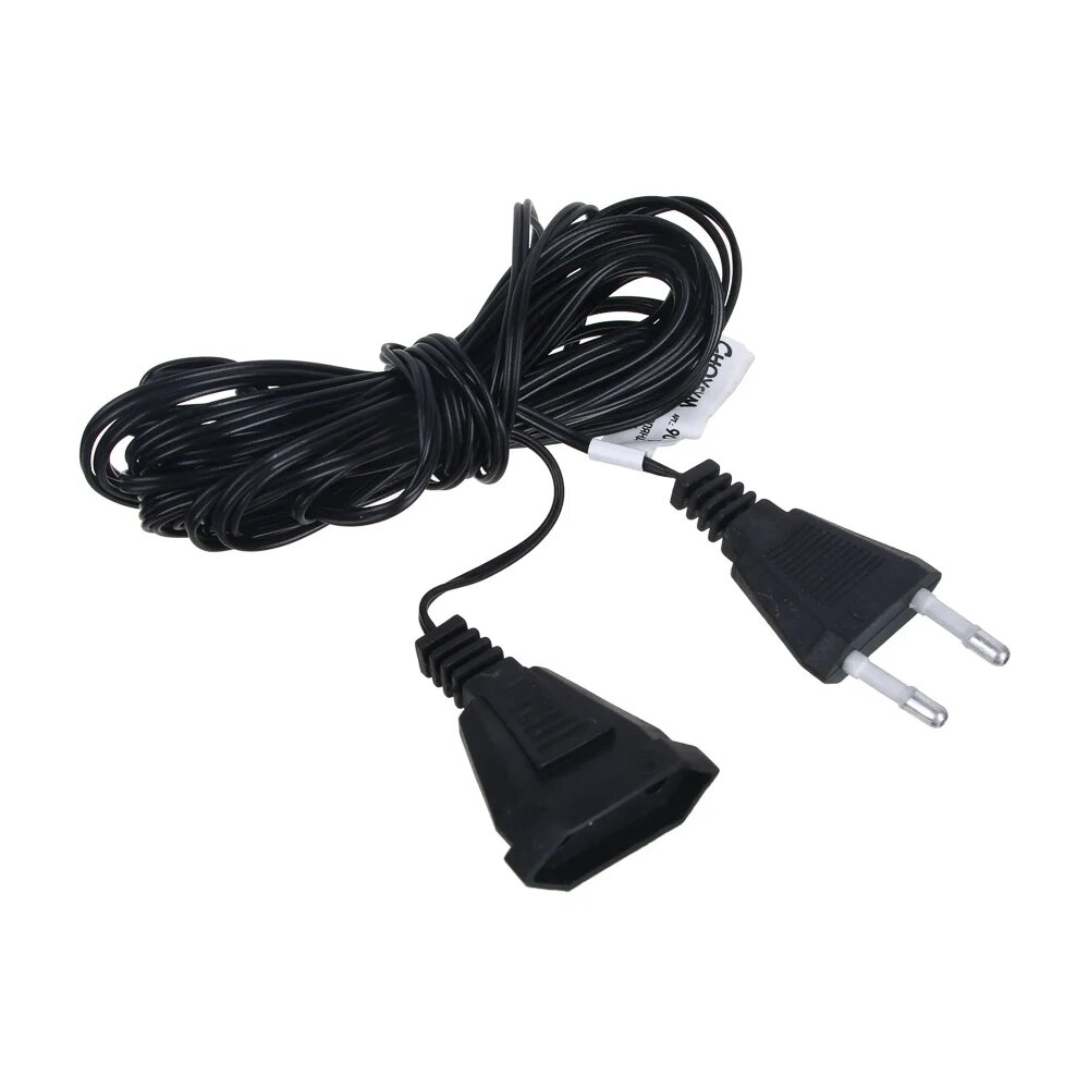 Удлинитель для гирлянд электрических Сноубум 6 м, ПВХ черный, 220В 907-313