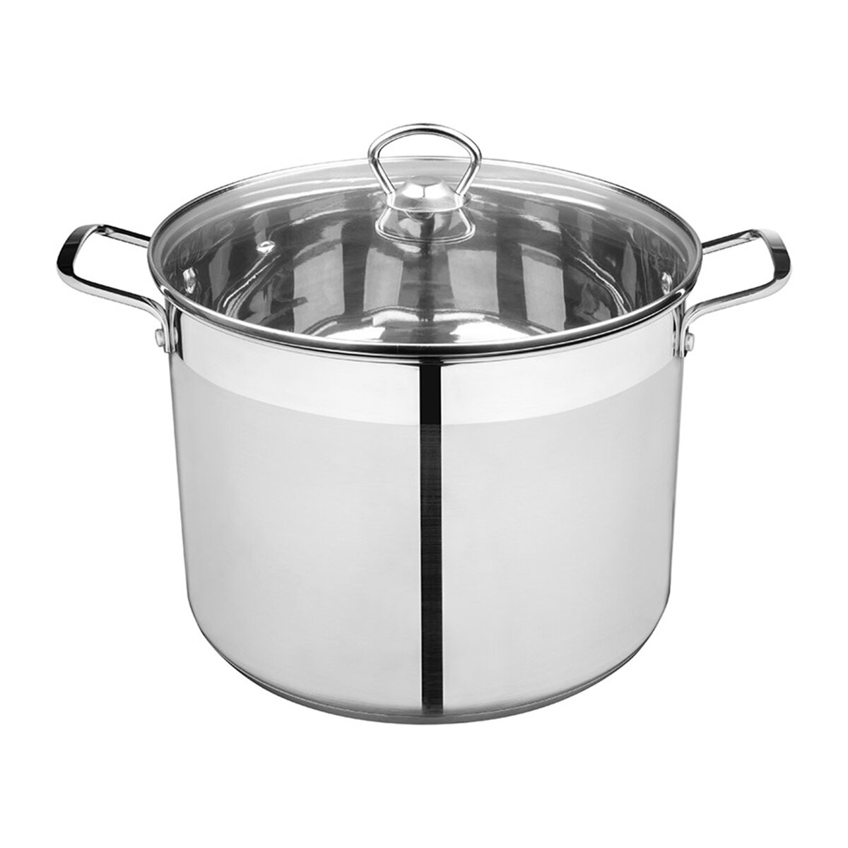Кастрюля Mallony Culinaria, нержавеющая сталь, стеклянная крышка, объем 12.9 л 105803