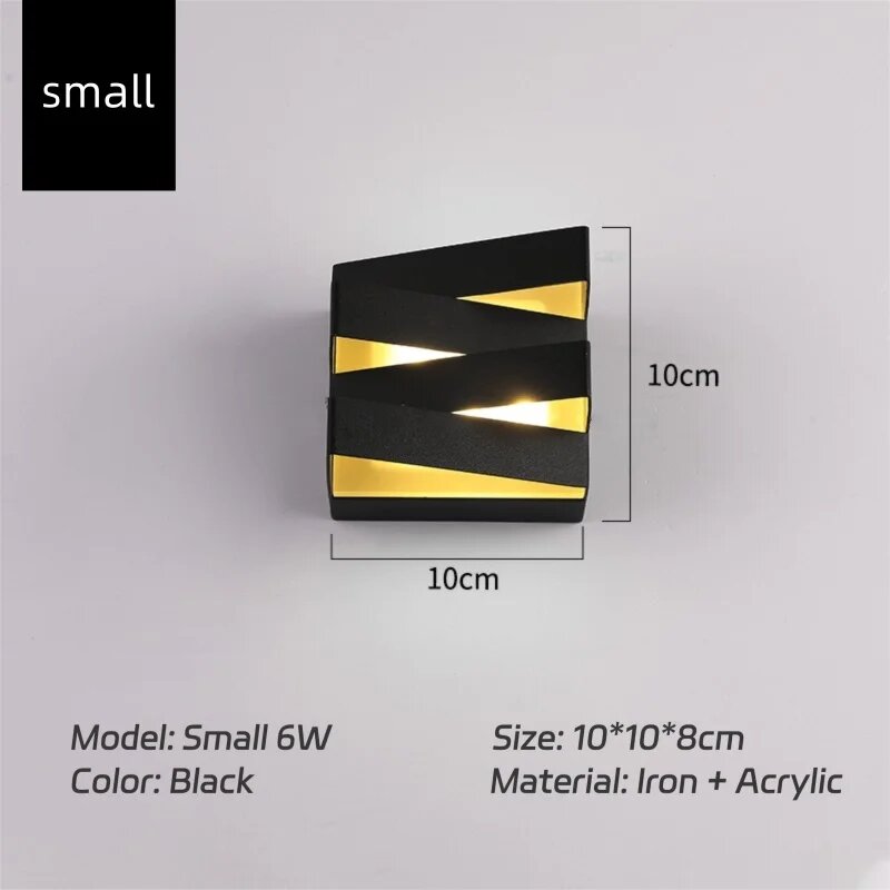 Современная наружная квадратная стеновая лампа LED для виллы, сада, крыльца, спальни, под изголовьем кровати, пешеходного пути, внутреннего и наружного освещения