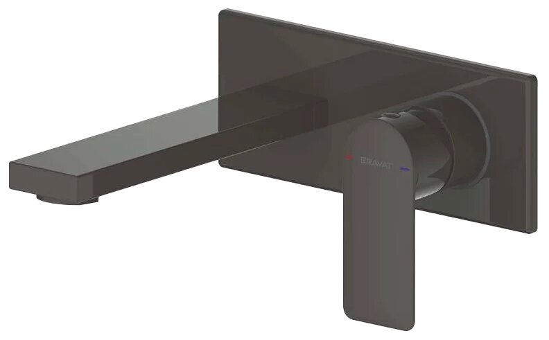 Смеситель для раковины Bravat Eddie Black P8369402BW-ENG встраиваемый, скрытого монтажа, черный, глянцевый, кран для ванной в раковину, из латуни, рычажный, с керамическим картриджем