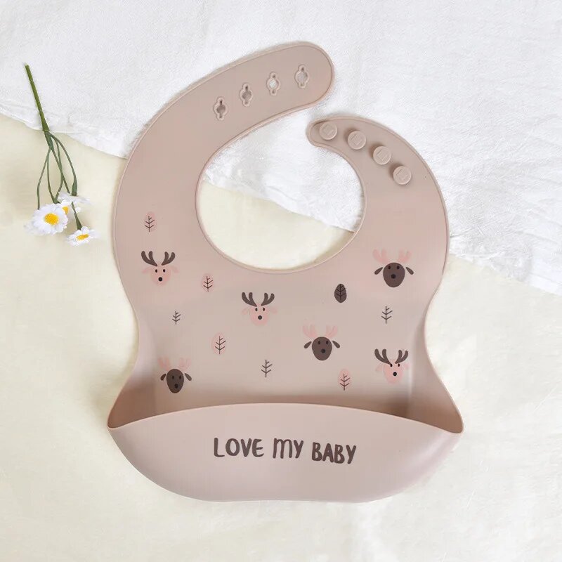 Силиконовый нагрудник для кормления "Deer" 1-3 года