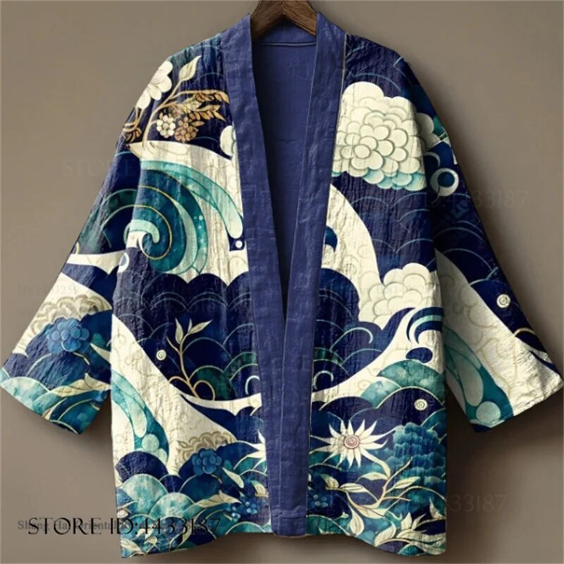 Мужской кимоно кардиган темно-синий, Kimono Cardigan 50