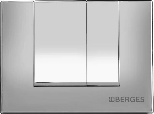 Кнопка смыва для унитаза Berges Novum S2 хром, матовая, кнопка для инсталляции, двойной смыв
