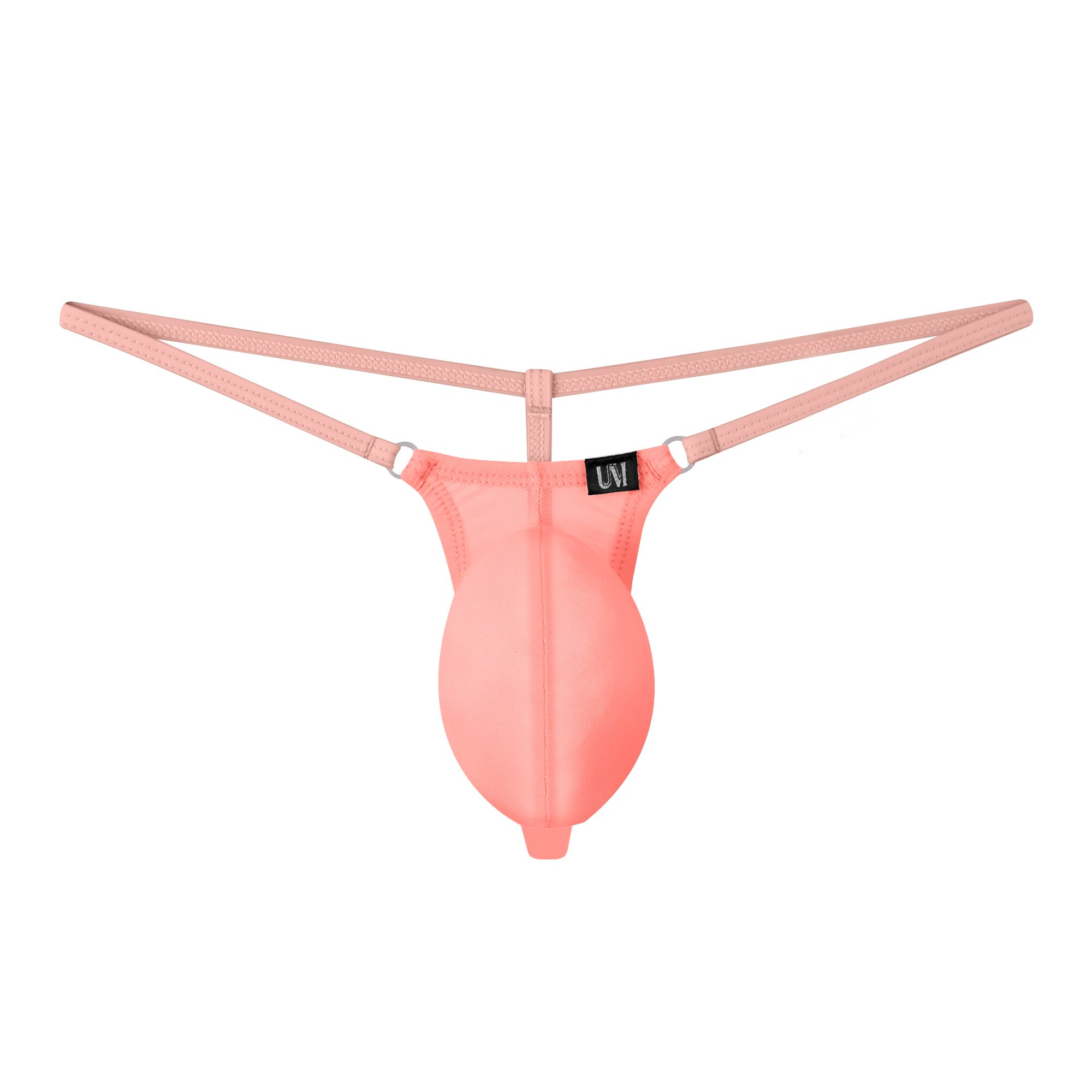 Розовые мужские стринги XL, сетка, Light orange
