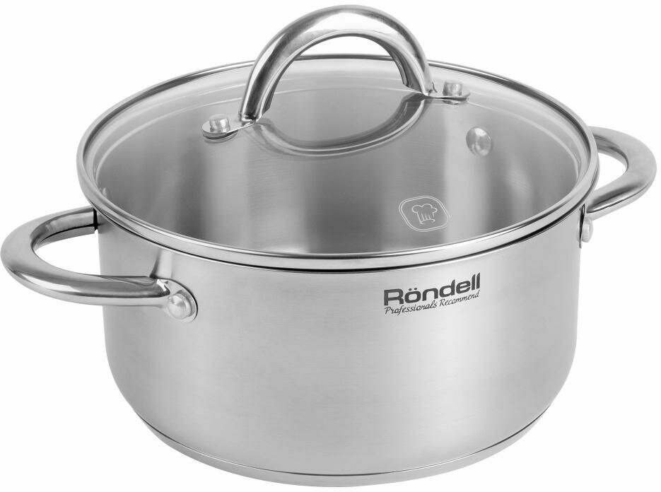 Кастрюля Rondell Point, 2.8 л d=20см, с крышкой, цвет стальной (RDS-1311)