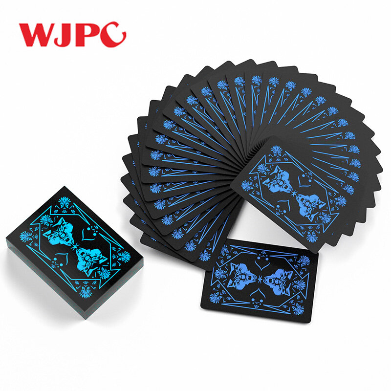 Wangjing Poker Wolf Brand Plastic Playing Cards, Cool Flower-Shaped Magic Cards, High-Quality Aesthetic Flying Cards Practice Cards, PVC Waterproof