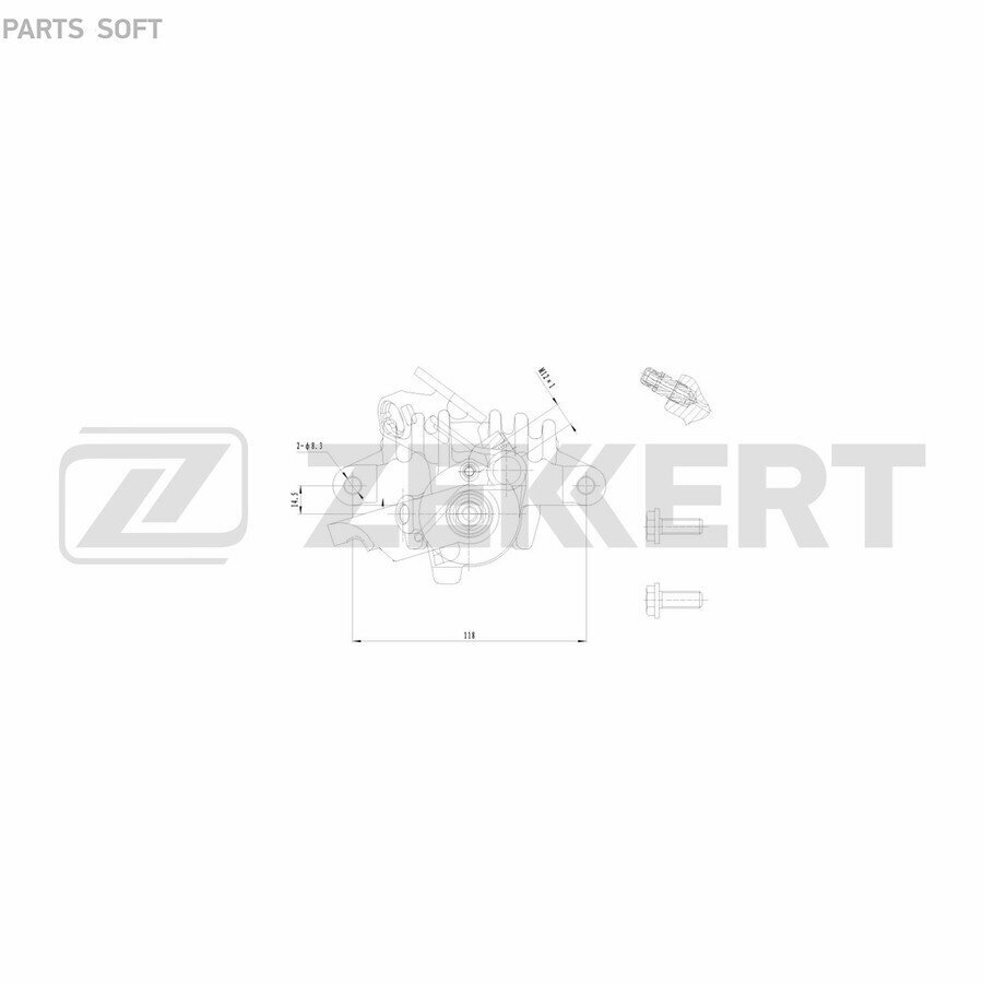 ZEKKERT BS-8308 Тормозной суппорт задний левый VW Golf V VI 03- Jetta IV 10- Audi A3 II 03- Skoda Octavia (1Z_) ()