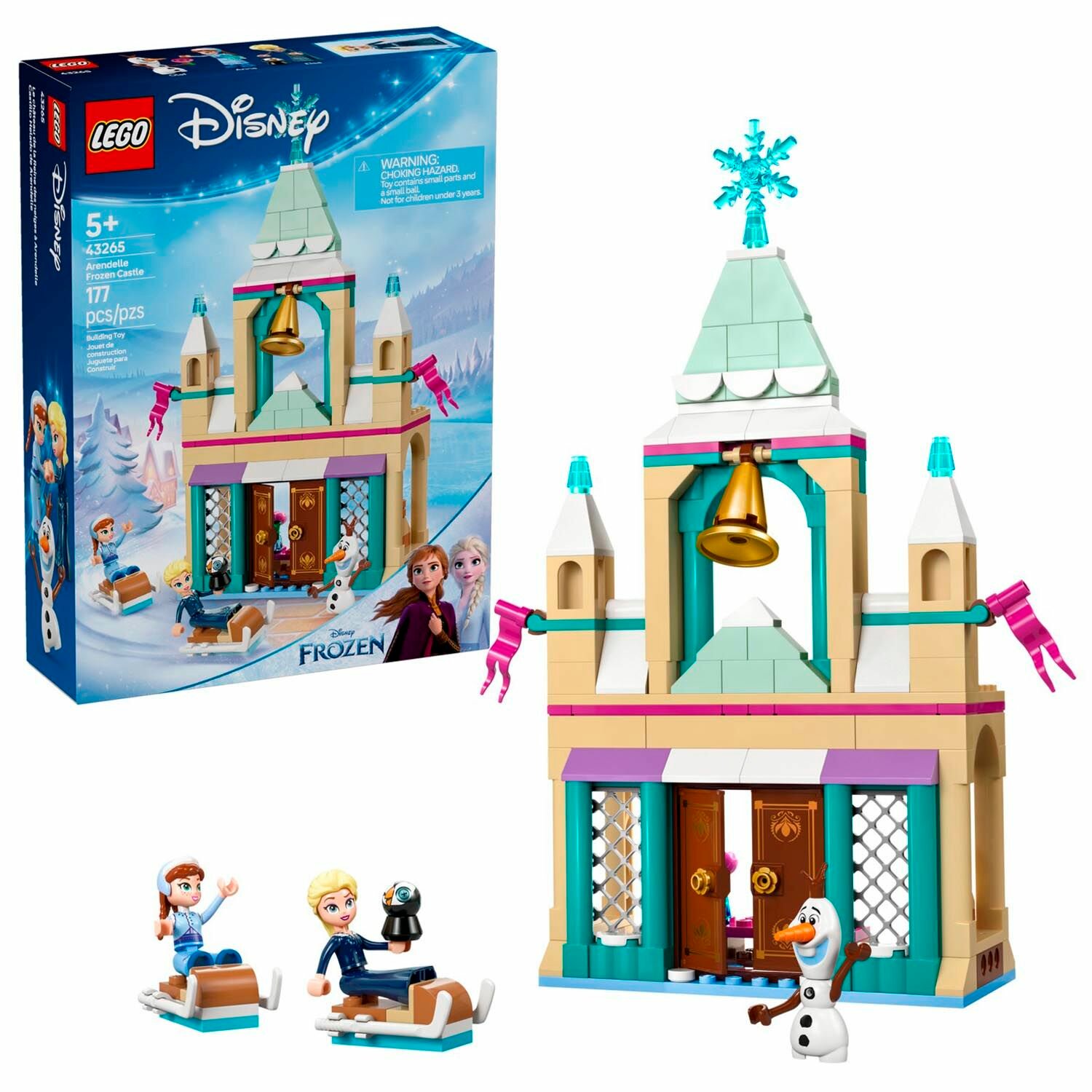 Конструктор детский LEGO Disney Frozen Ледяной замок Эренделл, 177 деталей, возраст 5+, 43265